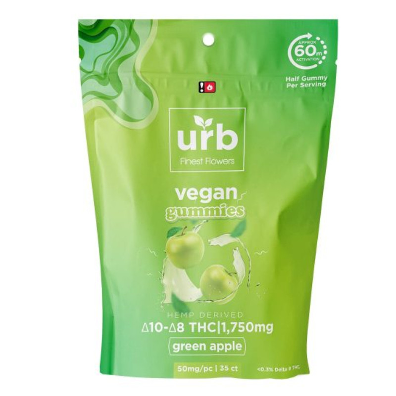 Delta 8 + Delta 10 THC Gummies - Green Apple - Urb Finest Flowers Delta 8 + Delta 10 THC Gummies - Green Apple - Urb Finest Flowers