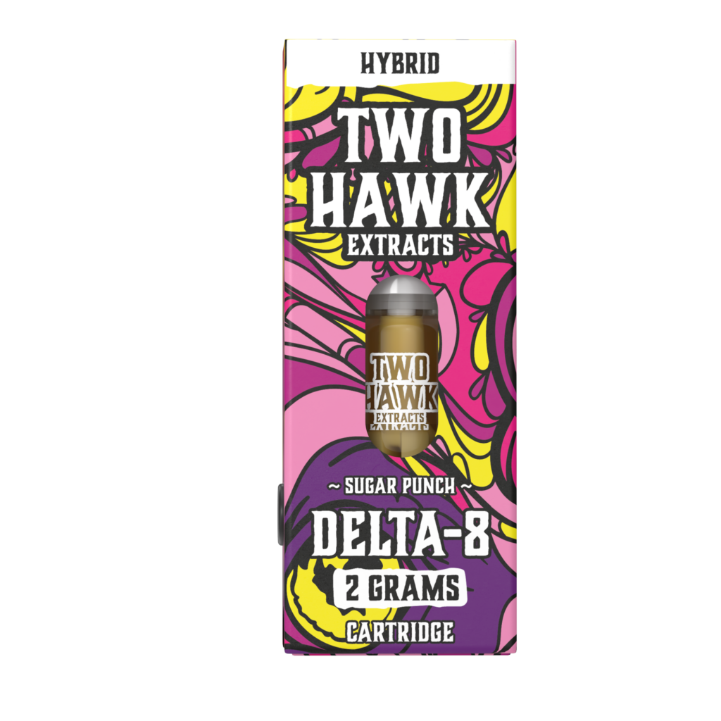 Delta 8 THC Vape Cartridge - Sugar Punch - Hybrid 2g - Two Hawk Extracts