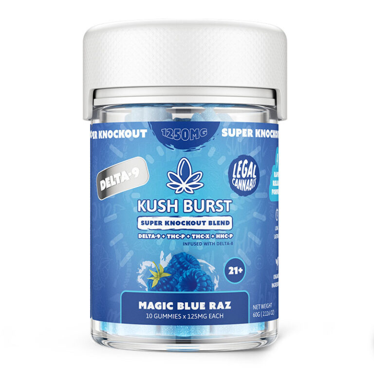 Knockout Blend THC Gummies - Magic Blue Razz - Kush Burst