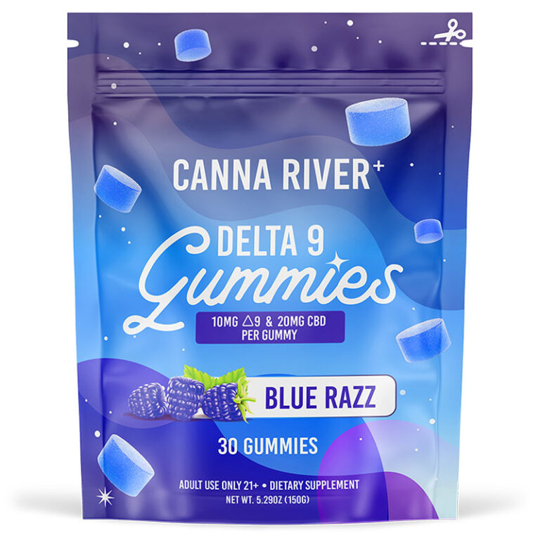 Delta 9 THC Gummies with CBD - Blue Razz - Canna River